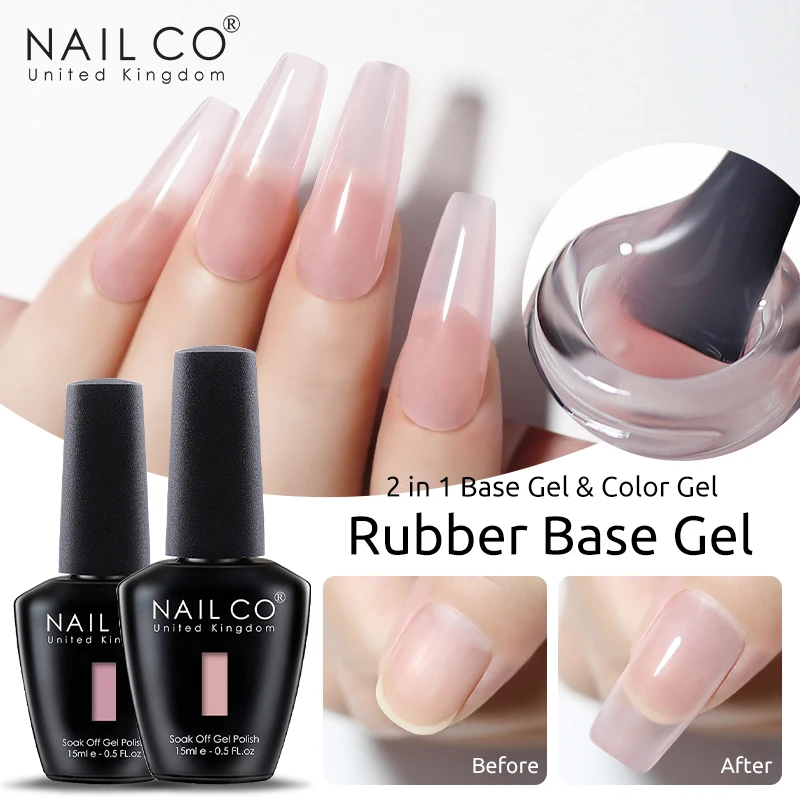 NAILCO-15ml-Semi-permanent-Rubber-Base-For-UV-Gel-Nails-Polish-Manicure ...