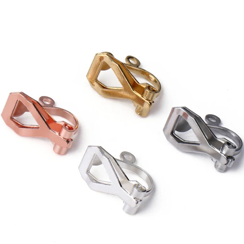 50 Pieces/Bag Ear Clip Stainless Steel 8*12mm Triangular Band DIY ...