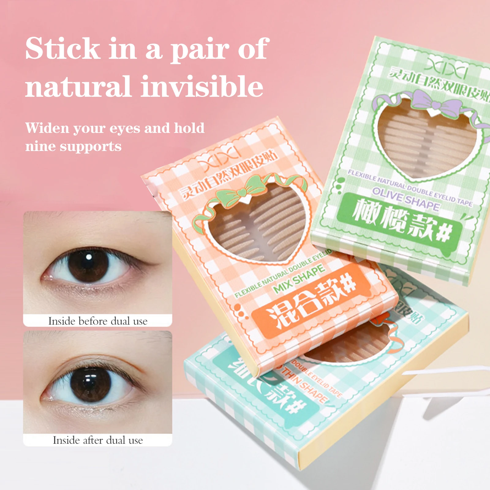 200/240/400Pcs/box Big Eyelid Tape Sticker Double Fold Self Adhesive ...