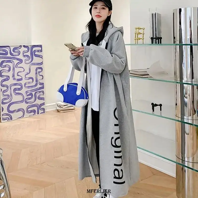Plus-Size-6XL-150kg-Women-Fleece-Trench-Coat-With-Zipper-Solid-Color ...