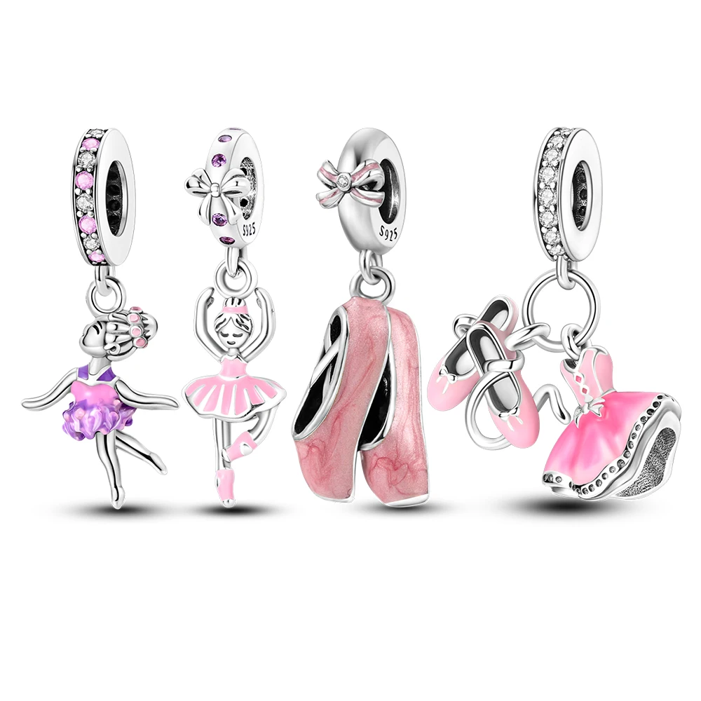Ajuste-Original-Pandora-925-plata-bailarina-de-Ballet-encantos-zapatos ...