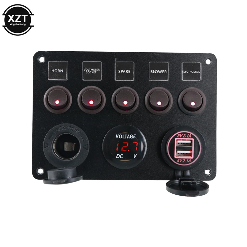 Boat-Switch-Panel-Car-Switch-Panel-Waterproof-Digital-Dual-USB ...