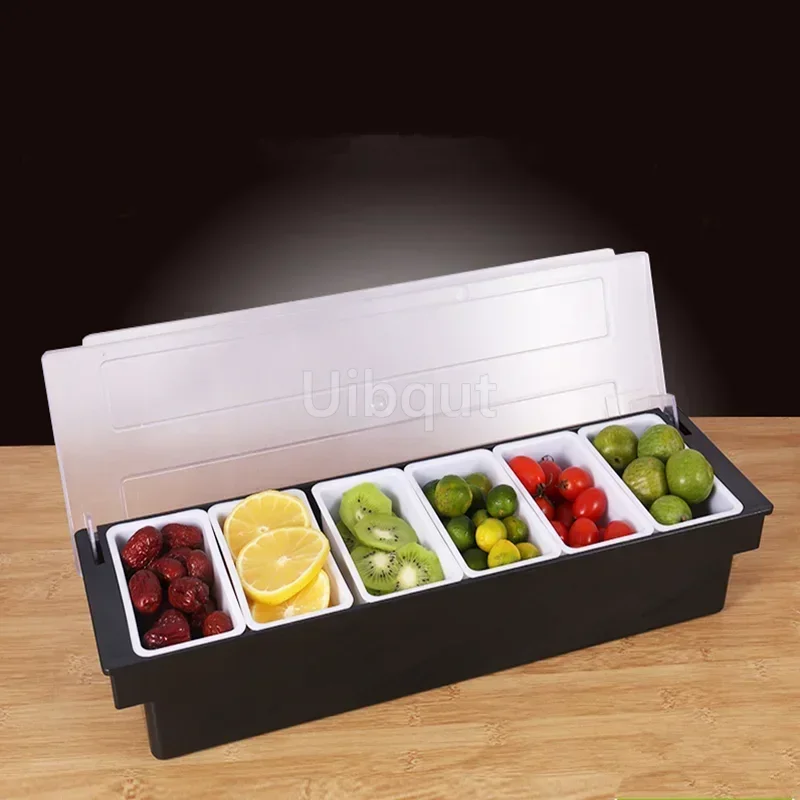 6-Compartment-Seasoning-Case-Bar-Condiment-Box-Holder-Bar-Drinks-Fruit ...