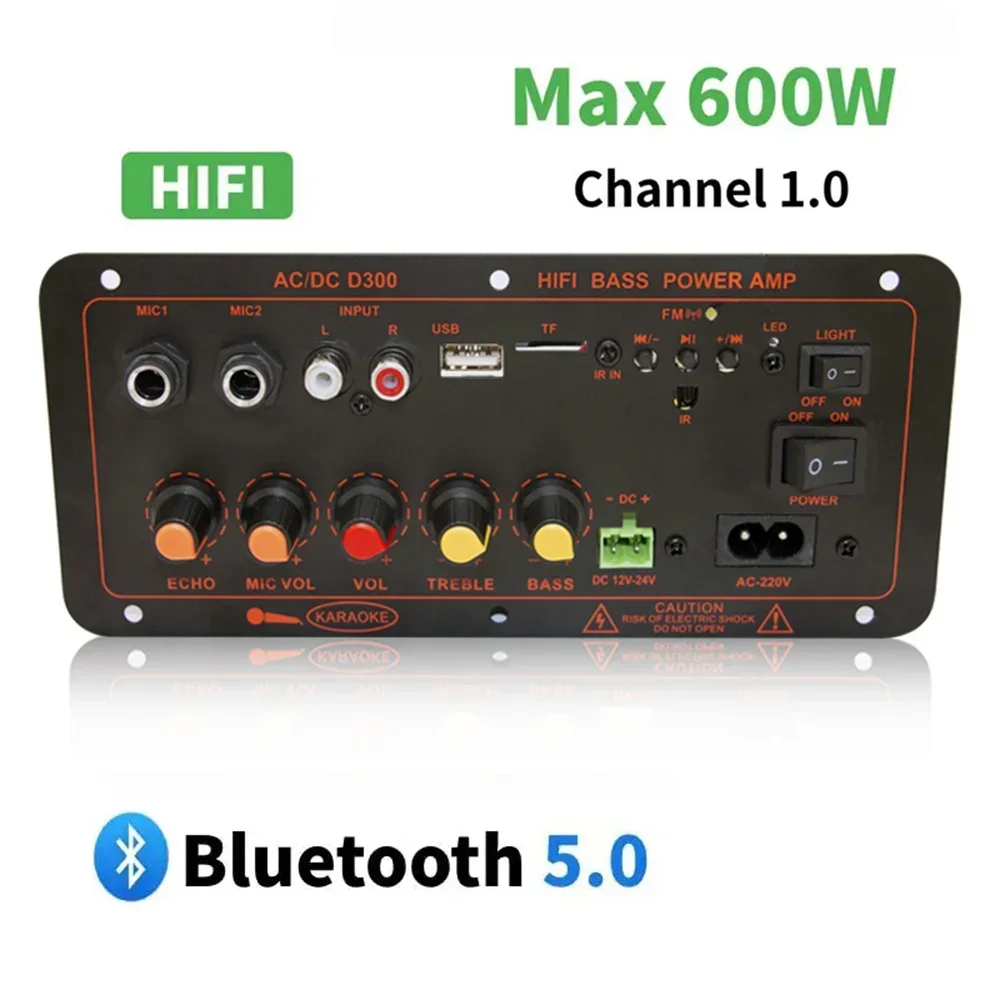 600W-Bluetooth-5-0-MP3-Amplifier-Board-12V-24V-Dual-Microphone-AMP ...