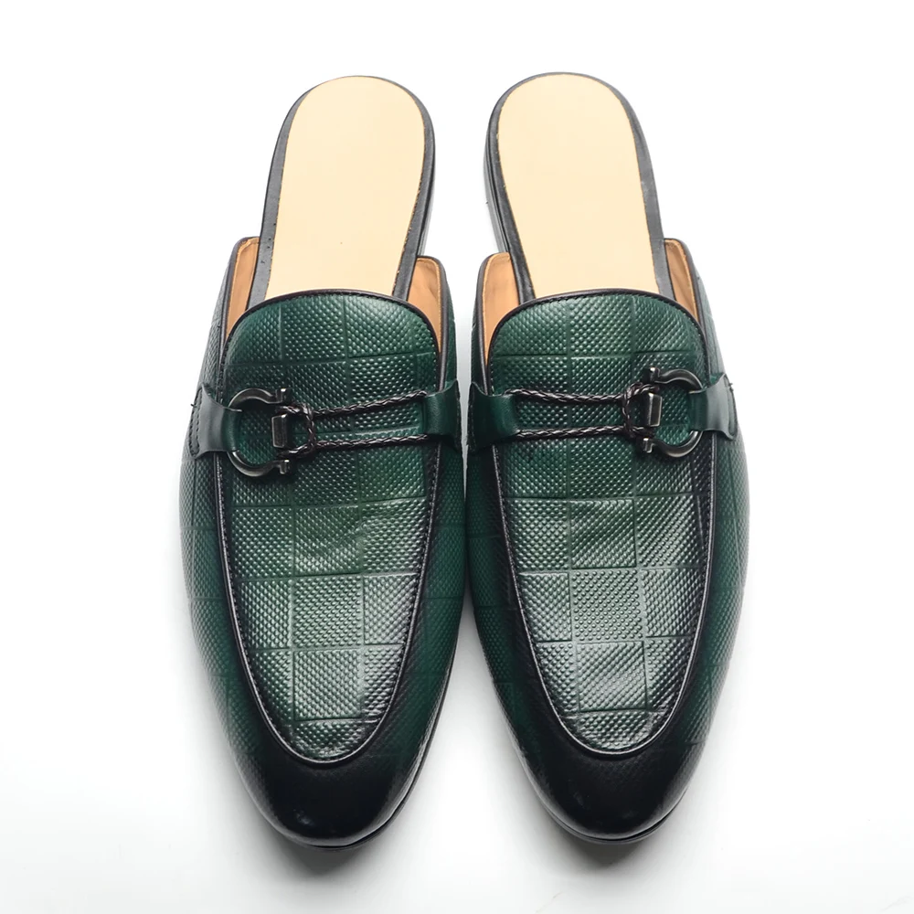 Men's Buckle Mule Slip on Backless Loafer Slides Classic Dressy Flat ...