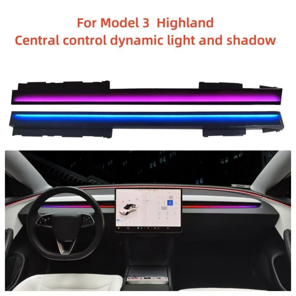 For Tesla Model 3 highland center console dynamic atmosphere light ...