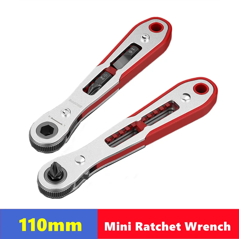 Bidirectional ratchet wrench 1/4 inch hexagonal handle multifunctional ...
