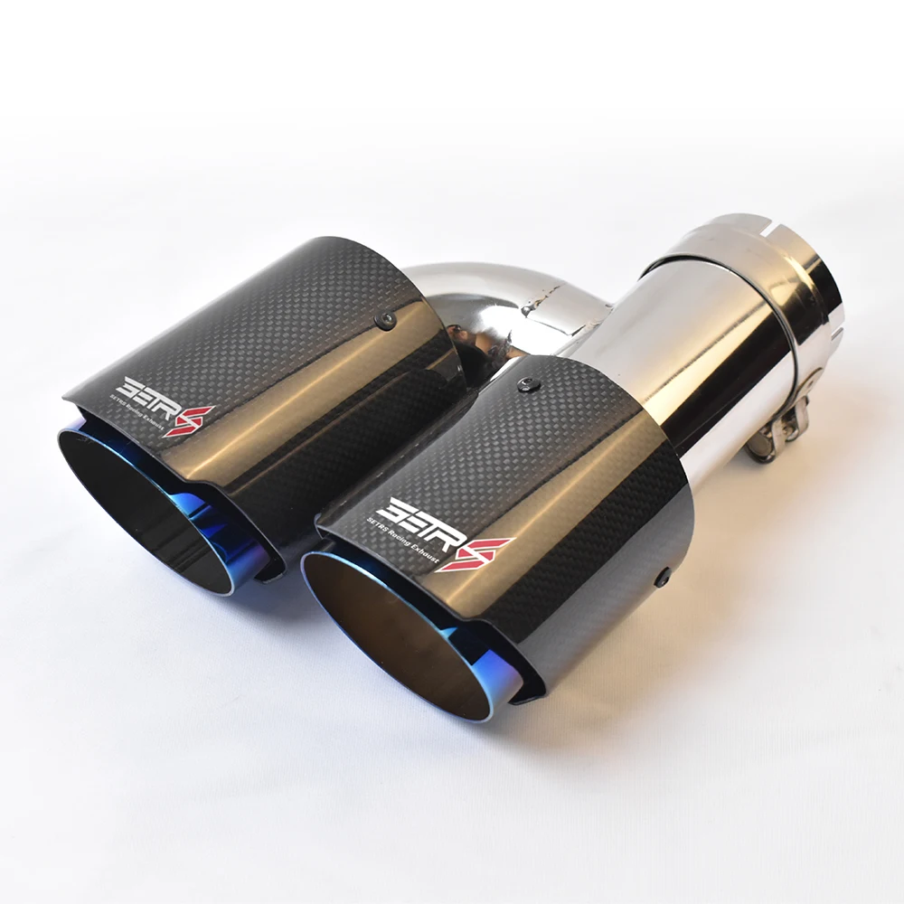 1 Pc H Style Stainless Steel Right Side Exhaust System Blue Burnt End ...