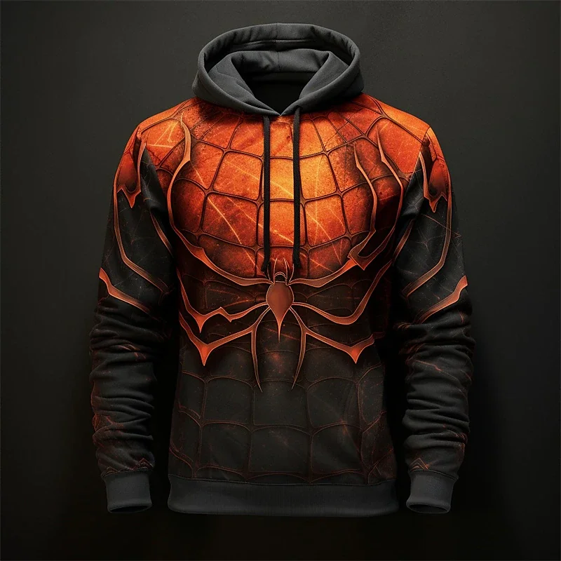 Men-s-3D-Spider-Graphic-Prints-Casual-Hoodie-Pullover-Holiday-Outgoing ...