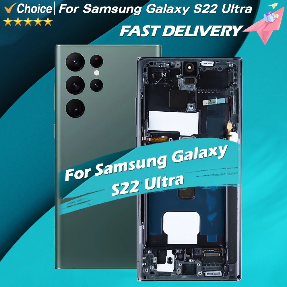 100-Teasted-6-8-Frontal-Display-For-Samsung-S22-Ultra-LCD-Touch-Screen ...