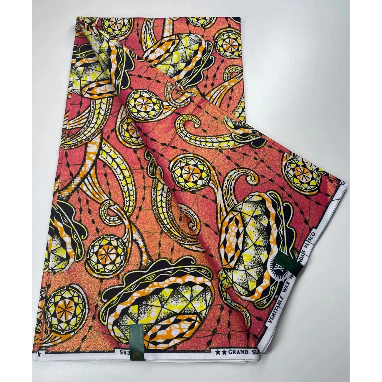 Tissu,Tissu africain de soirée en coton pour femmes, Wax hollandais, 6yards par pièce, tissu ...