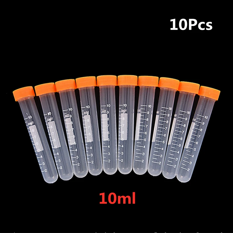 10Pcs-Lot-10ml-Transparent-Graduation-Centrifuge-Test-Tube-Vial-Plastic ...