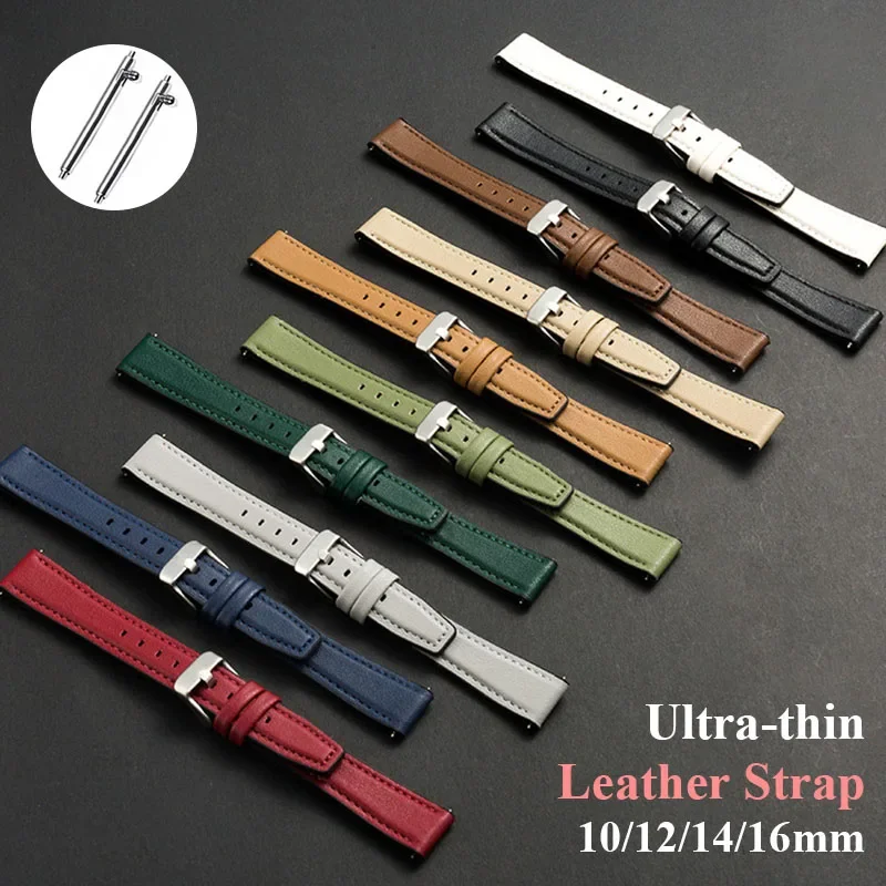 Ultra-thin-Leather-Watch-Band-Silicone-Wristbelt-Soft-Leather-Bracelet ...
