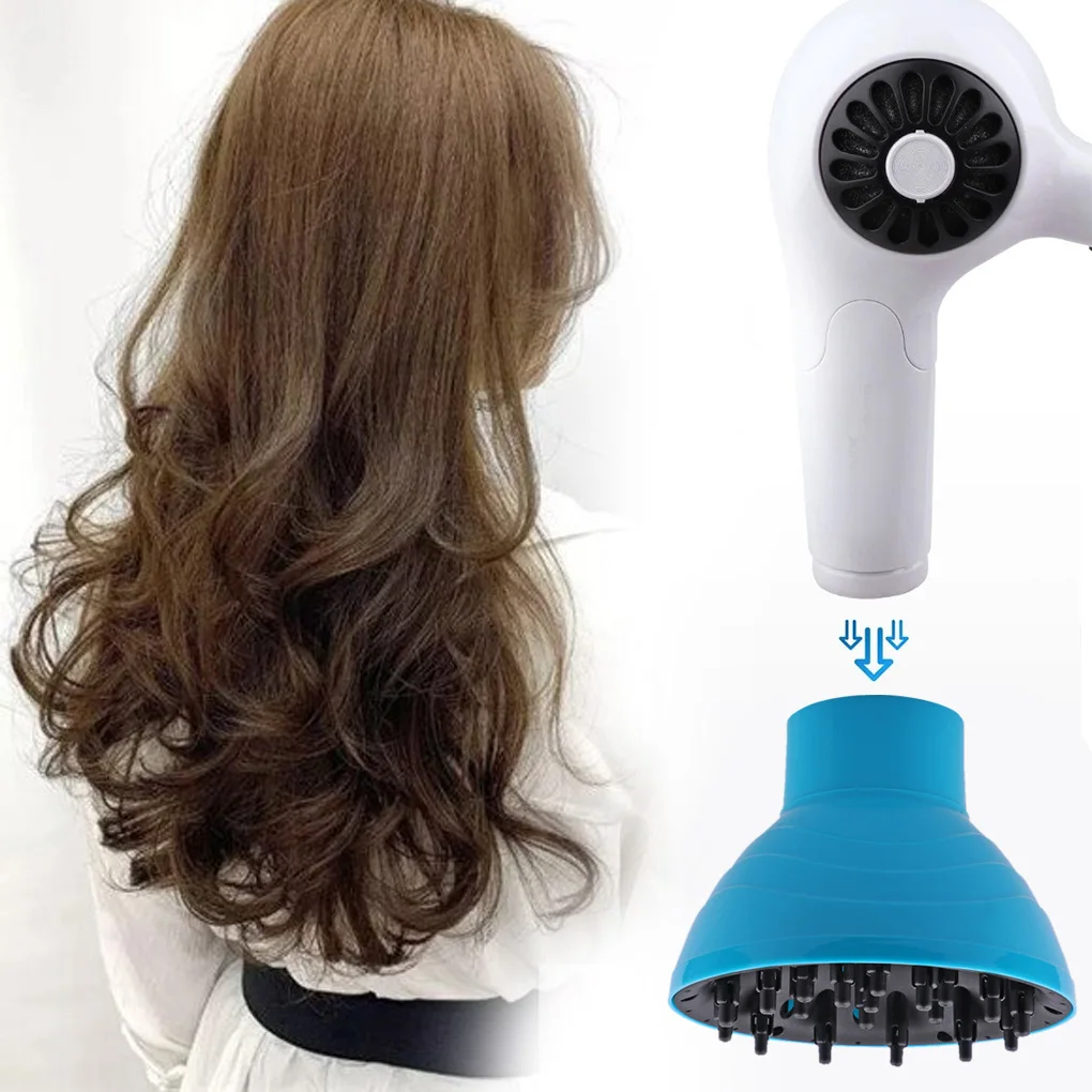 Hair Dryer Silicone Folding Hood Universal Hair Curl Diffuser Cover ...