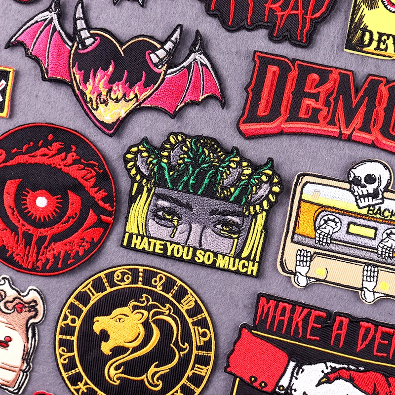 Hip-Hop-Punk-Embroidery-Patch-Iron-On-Patches-For-Clothing-Demon ...
