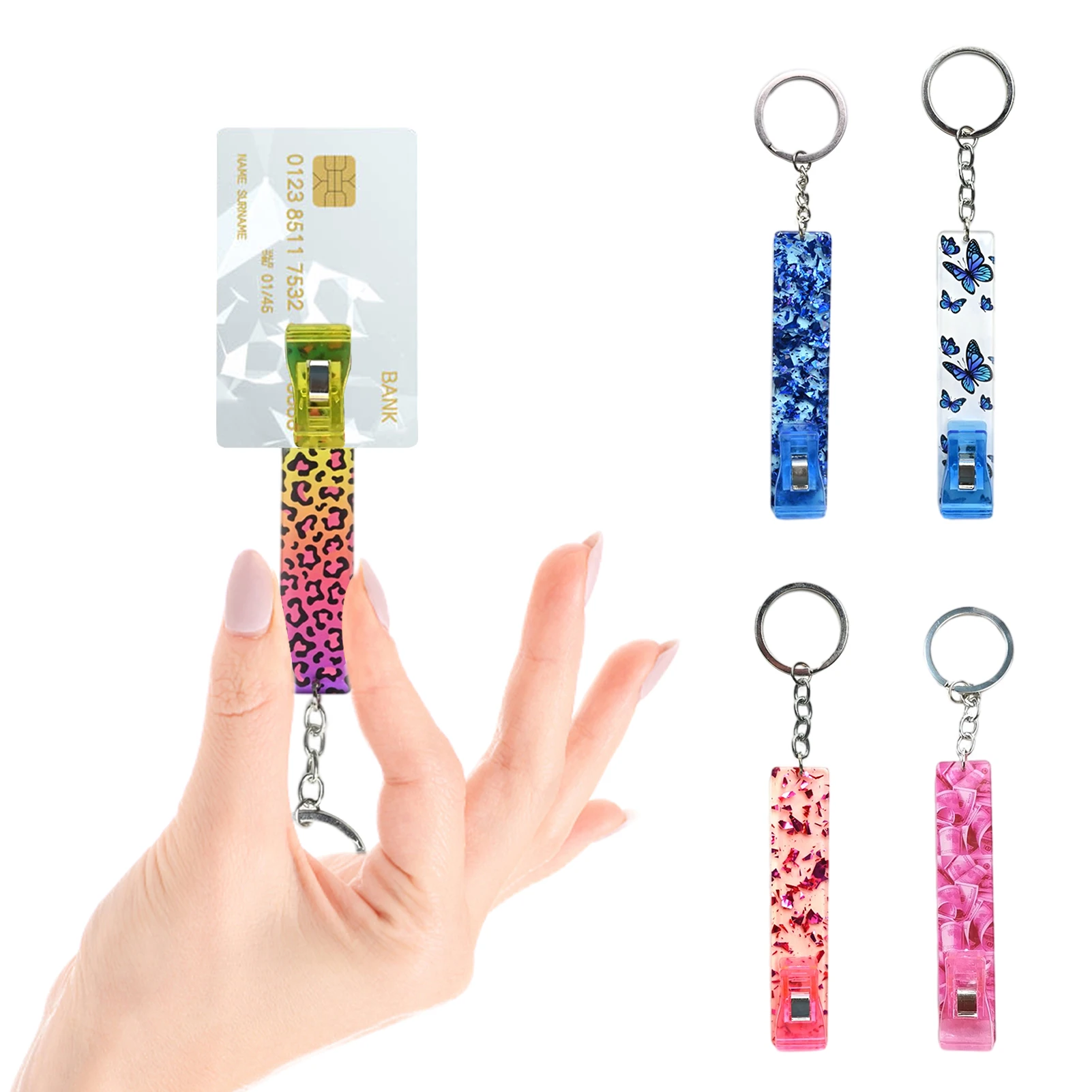 ATM Card Puller Keychain Colorful Wallet Card Grabber Cute Water Drop ...