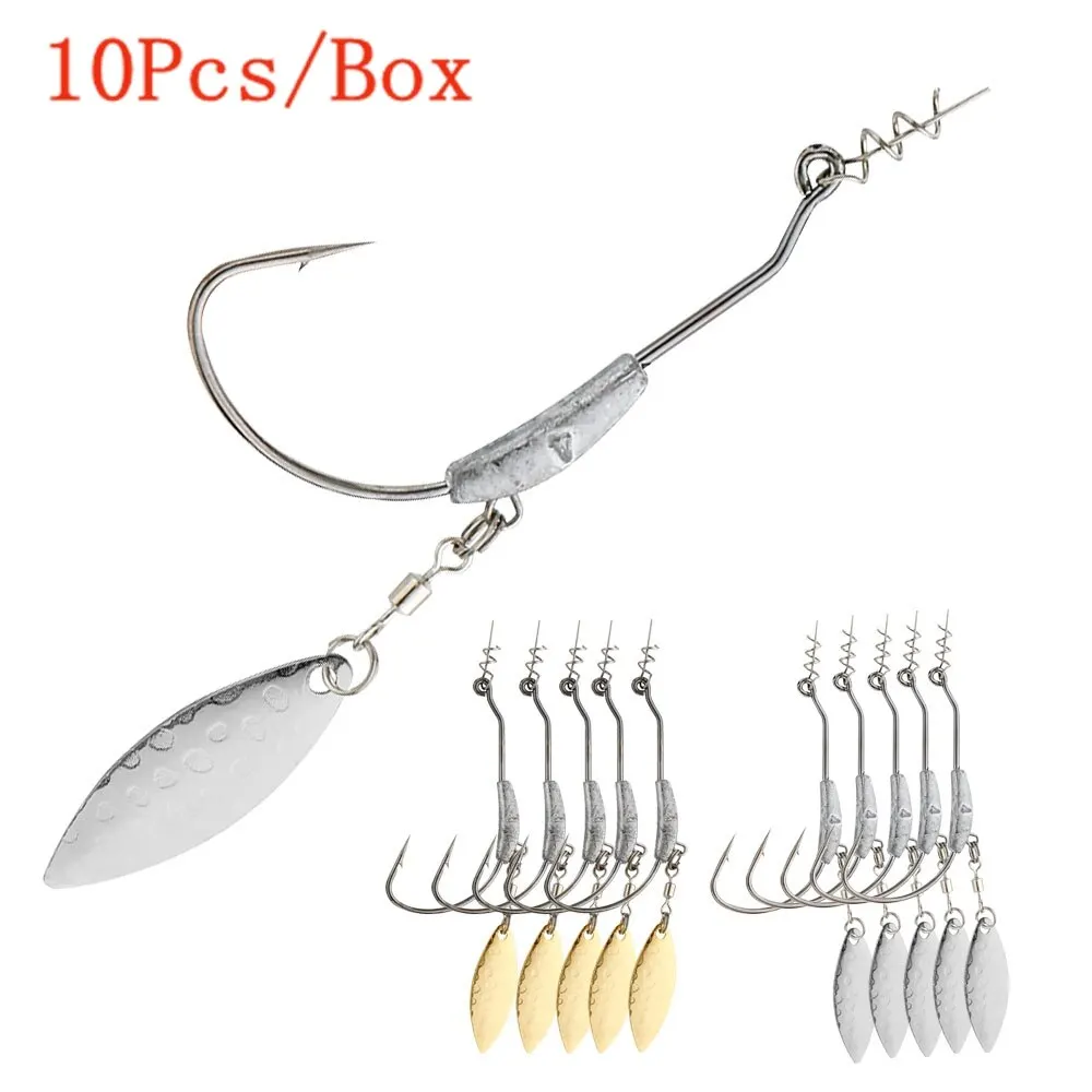 Jig Head Fish Hook 2G 3G 4G Fishing Hooks 10Pcs With Spin Lock Pin ...