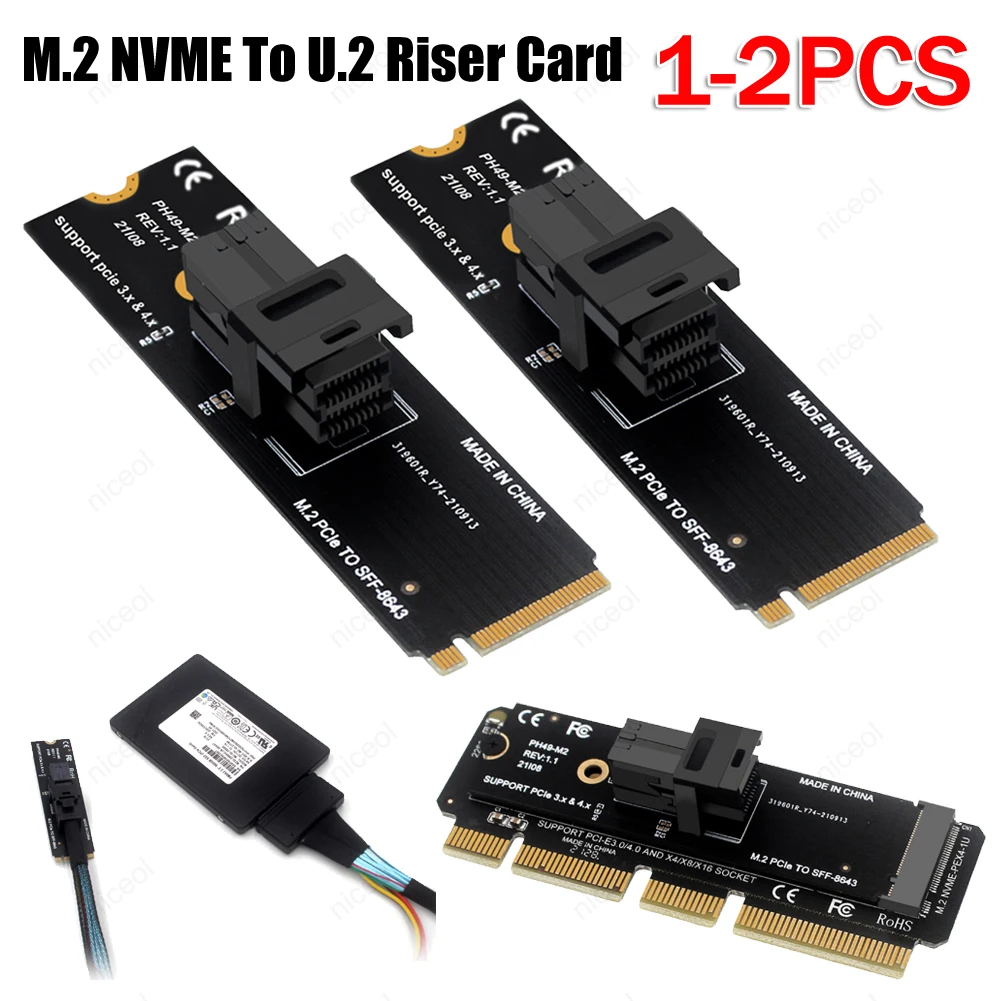M.2 NVME To U.2 Adapter Card Mini Sas 8643 To 8639 U.2 (SFF-8639) NVMe ...