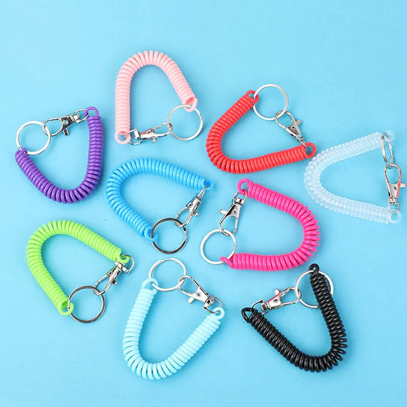 10PCS-Spiral-Telescopic-Spring-Coil-Keychain-Anti-Theft-Anti-Loss ...