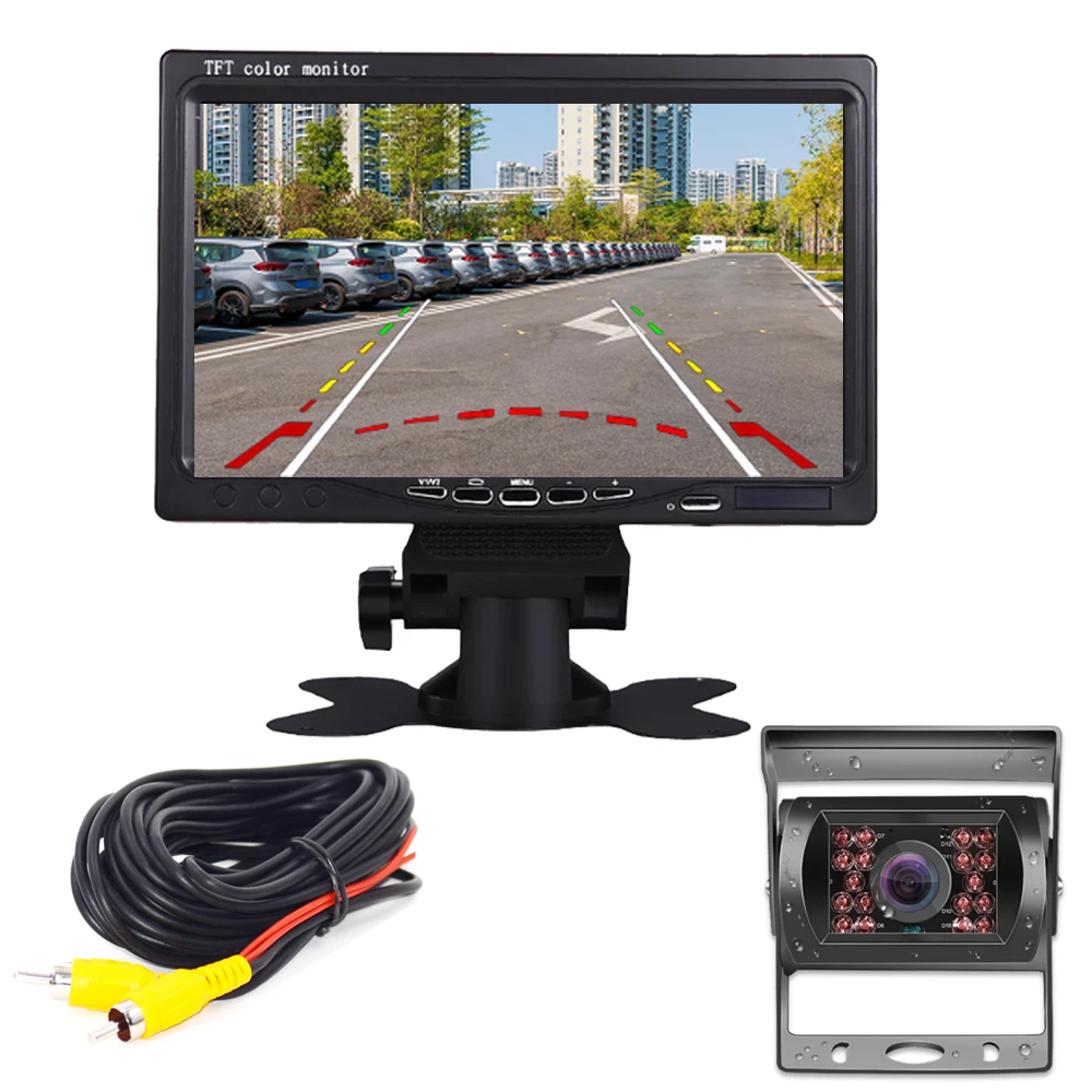 Parking-Reverse-Backup-HD-CCD-Car-Rear-View-Camera-with-Monitor ...