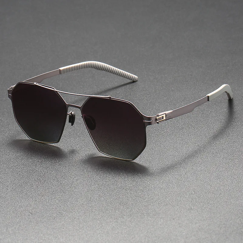 Vintage Fashion Ultralight Pure Titanium Sunglass UV400 Polarized Big ...