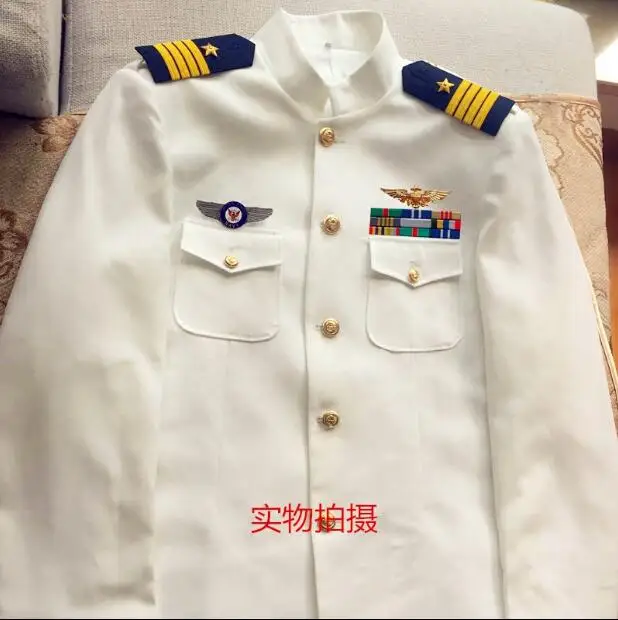 Chinese-Collar-Navy-Military-Uniform-Men-Spring-White-Suit-US-Vintage ...