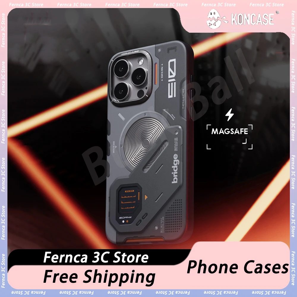 KONCASE-Phone-Cases-TPU-Metal-Button-Cyberpunk-Magsafe-Magnetic-Case-Phone-Covers-For-iPhone-14 ...
