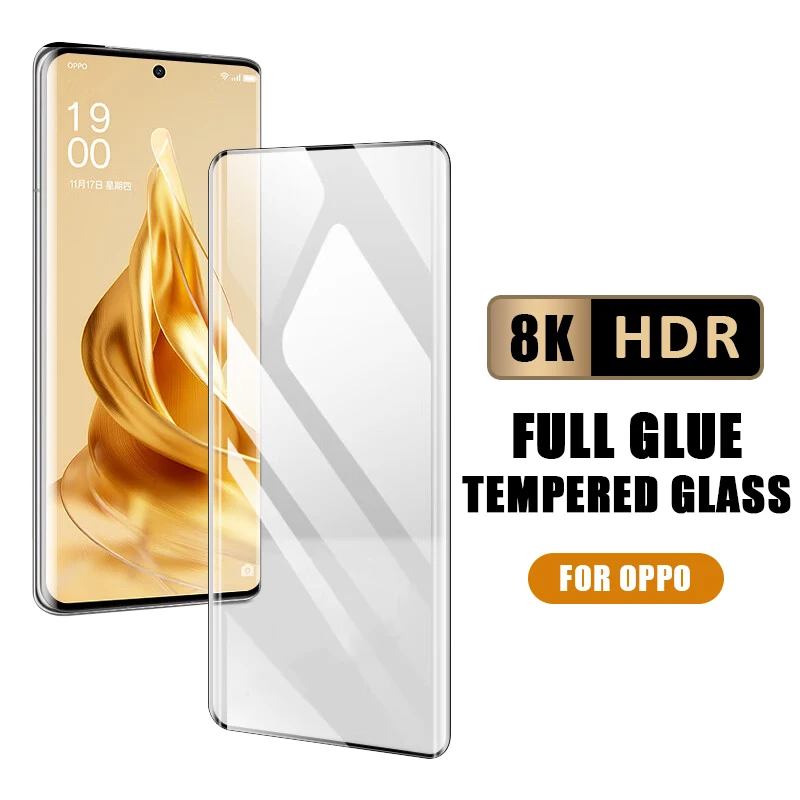 3D Full Curved Tempered Glass For Oppo Reno 10 9 8T 6 5 Pro Plus Screen ...