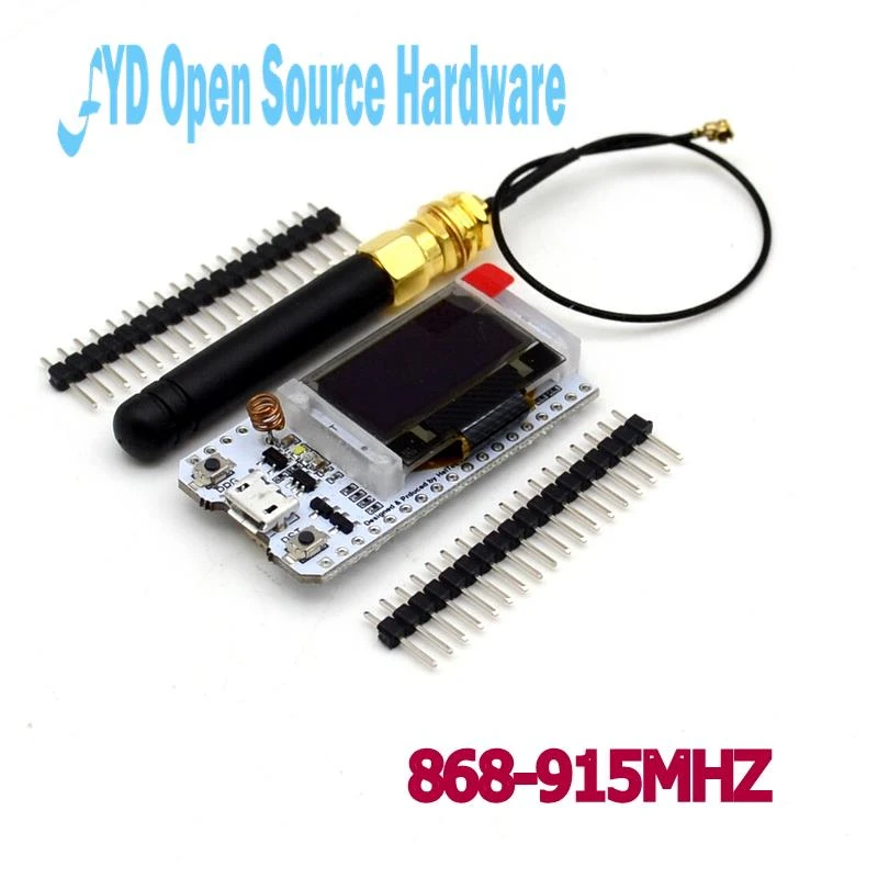 1pcs 868MHz/915MHz LoRa ESP32 Blue oled Wifi SX1276 Module IOT Development Board with Antenna ...