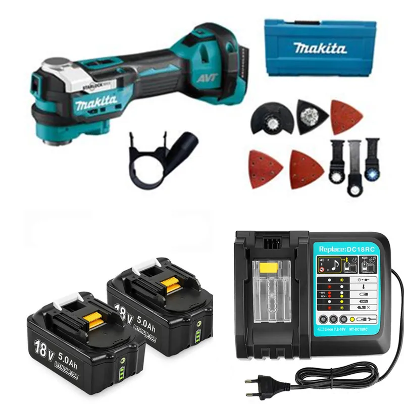 Makita DTM52ZX2 18v LXT Starlock Max Brushless Multi-Tool Body Only Inc 51x Accessories ...