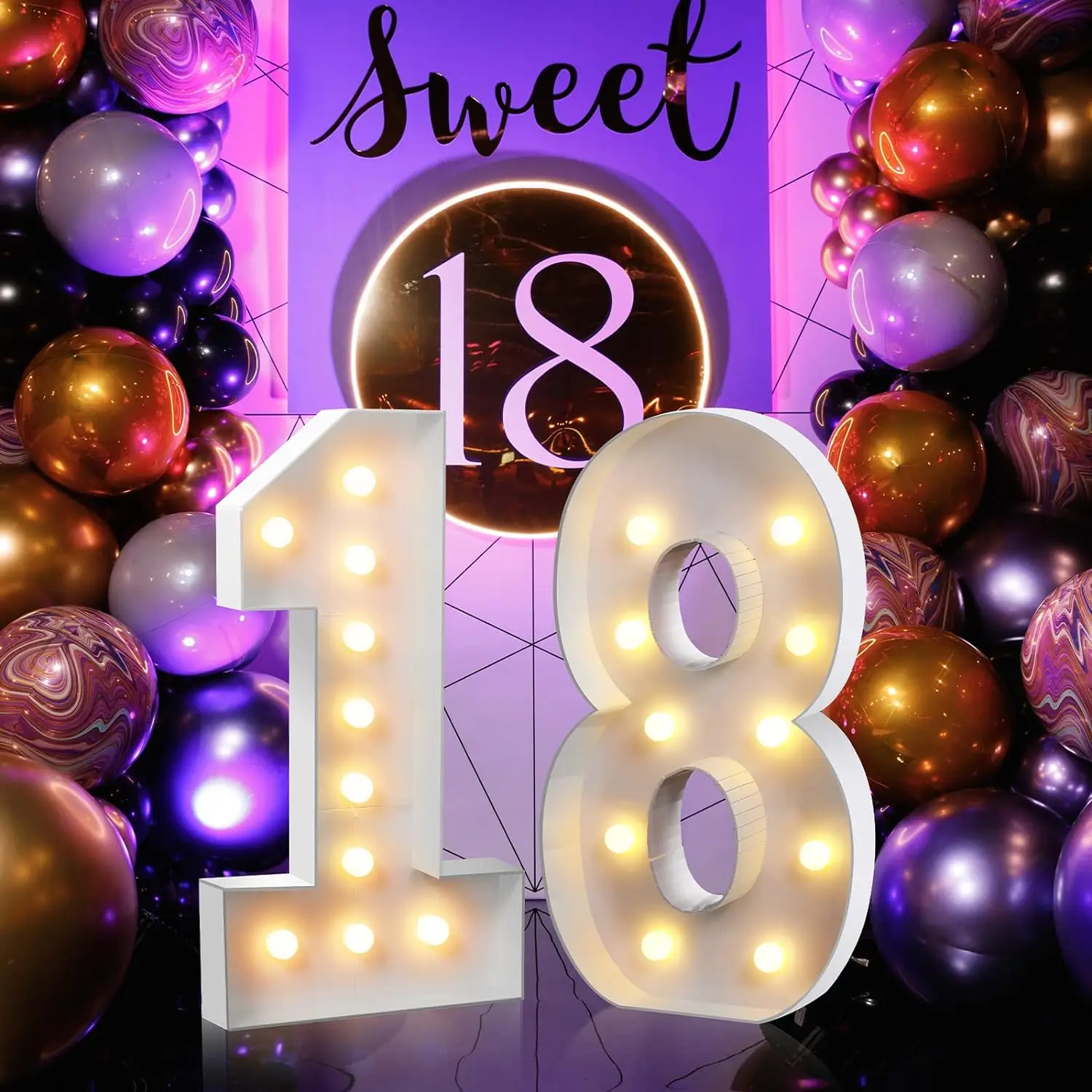 4FT-DIY-Marquee-Light-Up-Numbers-for-18th-21th-Birthday-Decor-Mosaic ...