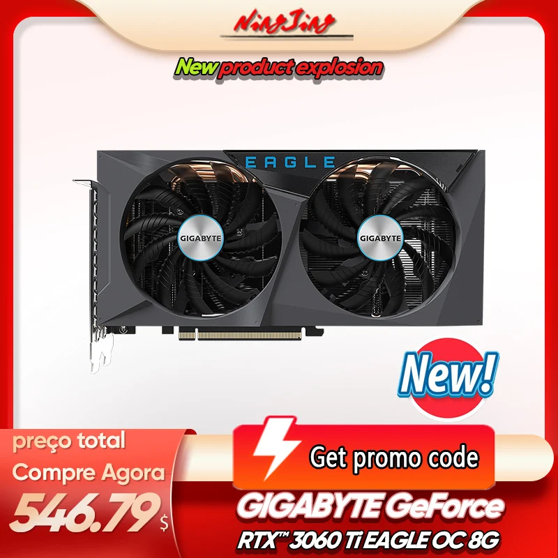 GIGABYTE GeForce RTX 3060 Ti EAGLE OC 8G RTX 3060TI ATX 14000MHz GDDR6 ...