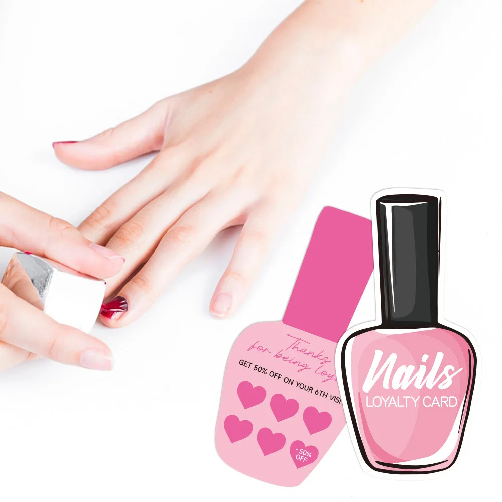 50pcs Nails Business Cards Press On Nail Loyalty Paper Card Board Nail ...
