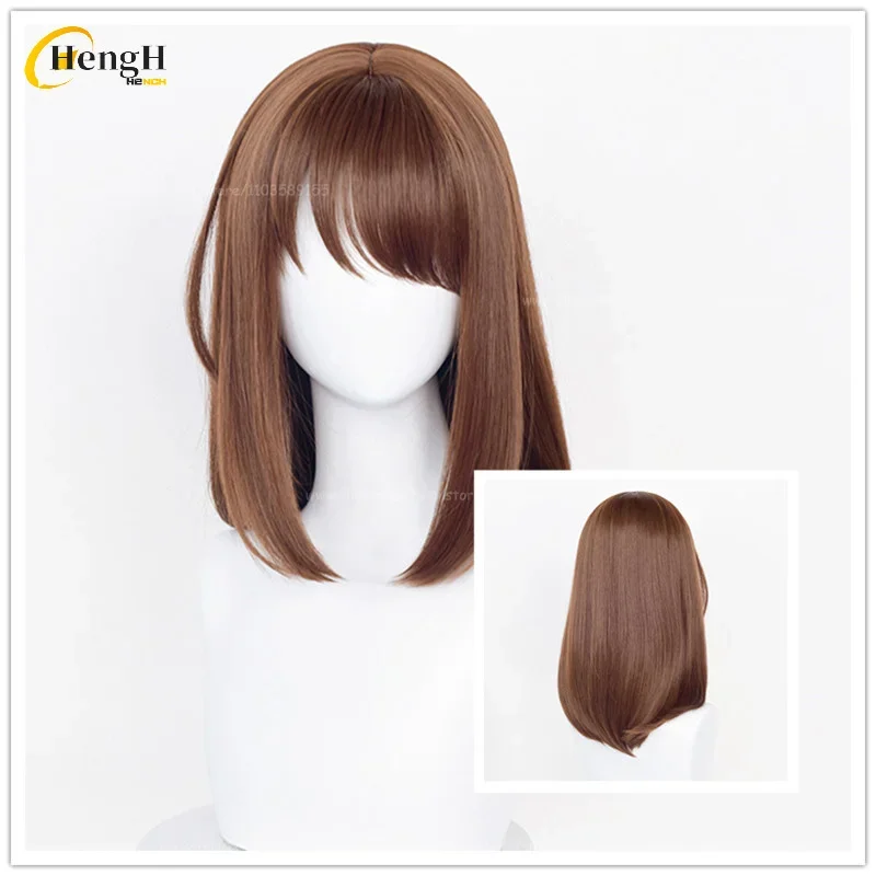In Stock Anime ES Anzu Synthetic Long 43cm Brown Red Cosplay Anime Wig ...