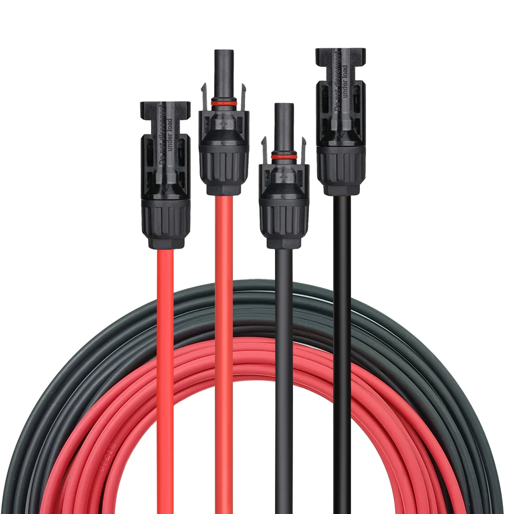 Solar Extension Cable Wire Black + Red 12AWG(4mm²) with Female and Male ...