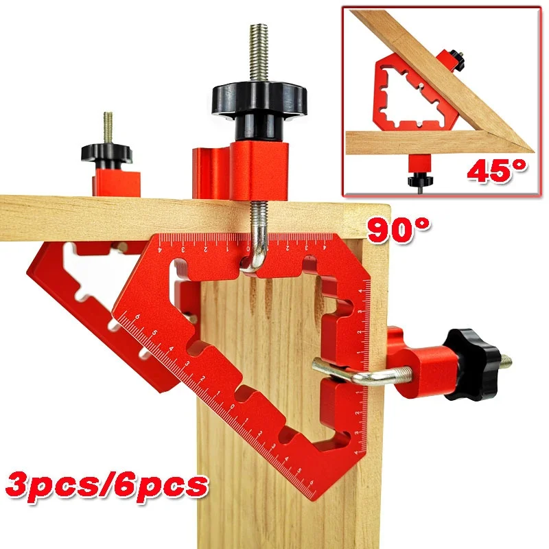 45-or-90-Degree-Woodworking-Aluminium-Alloy-Squares-Right-Angle-Clamps ...