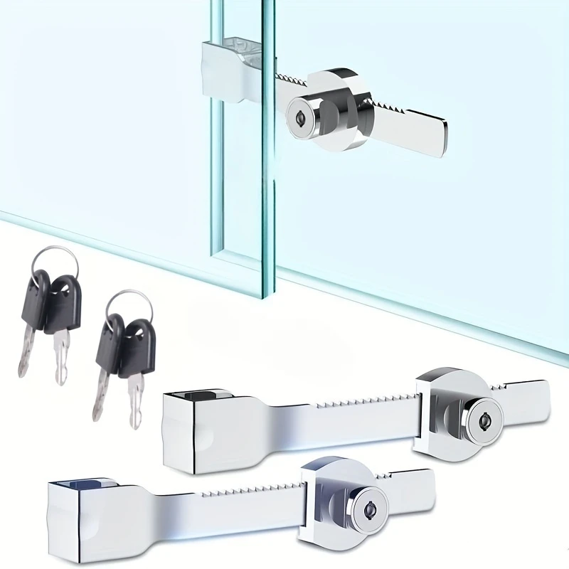 1-5Pcs-Sliding-Glass-Door-Lock-With-Key-Showcase-With-Chrome-Finish ...