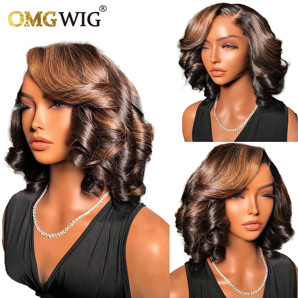 Bouncy Curly Wigs For Women Indian Virgin Human Hair Lace Front Wig ...