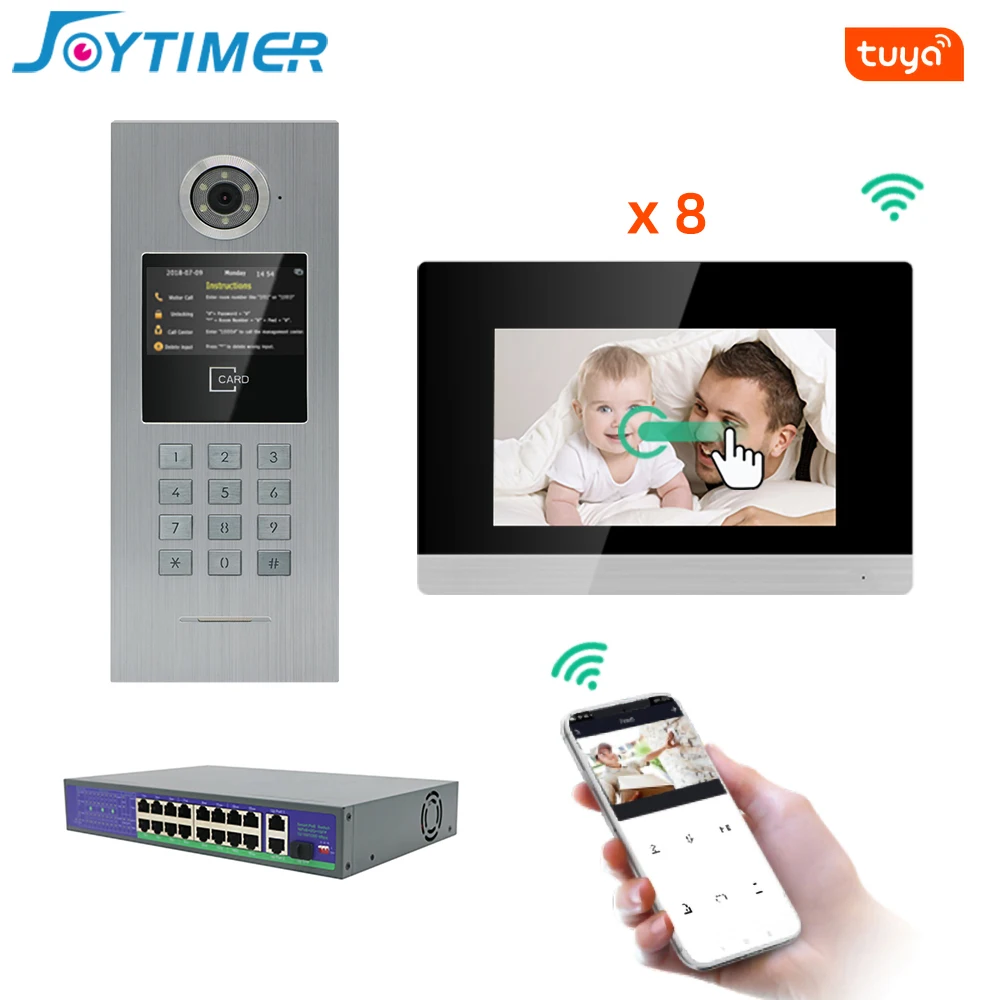 Joytimer-IP-WIFI-Video-Door-Phone-Tuya-Wireless-Video-Intercom-System-for-Apartments-Building ...