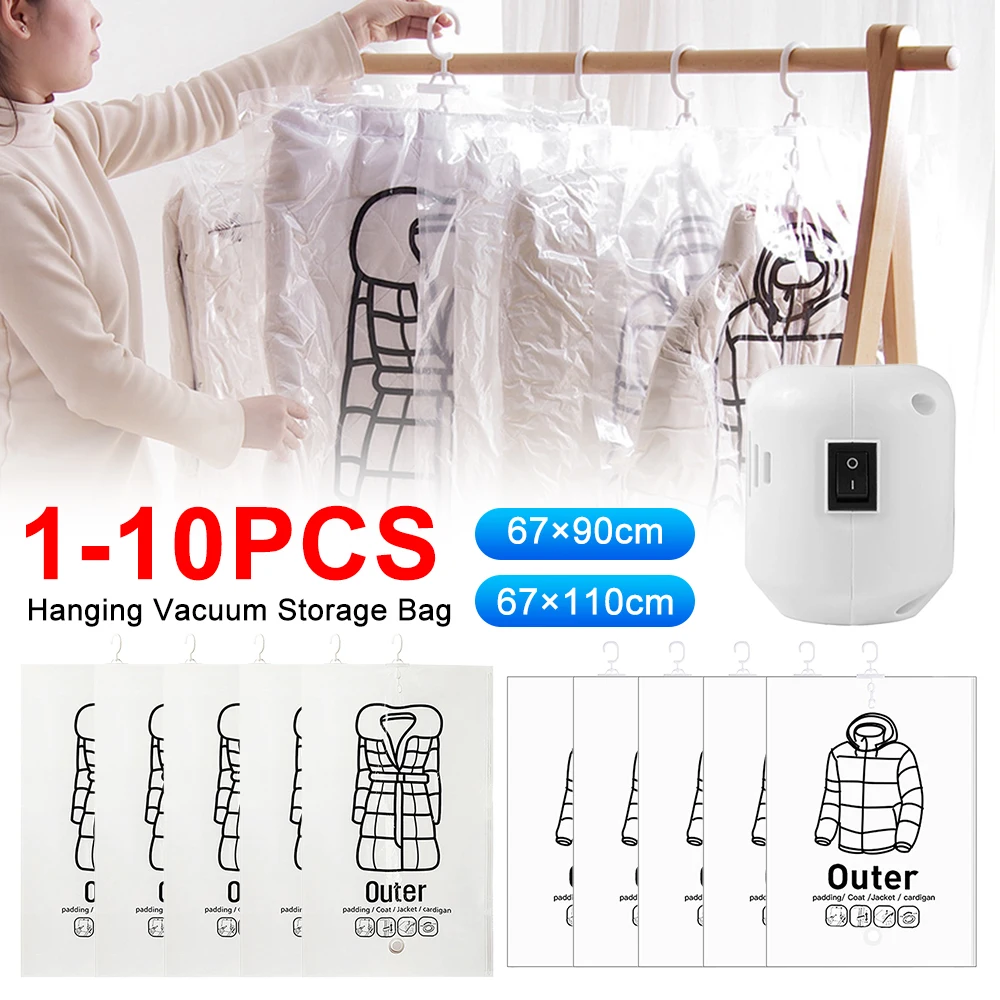 1-10PCS-Hanging-Vacuum-Bags-Space-Saving-Clothes-Compression-Storage ...