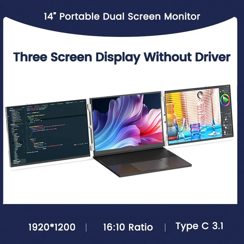 14-Inch-1920-x-1200-Three-Screen-Display-Portable-Monitor-USB-C-3-1-IPS ...