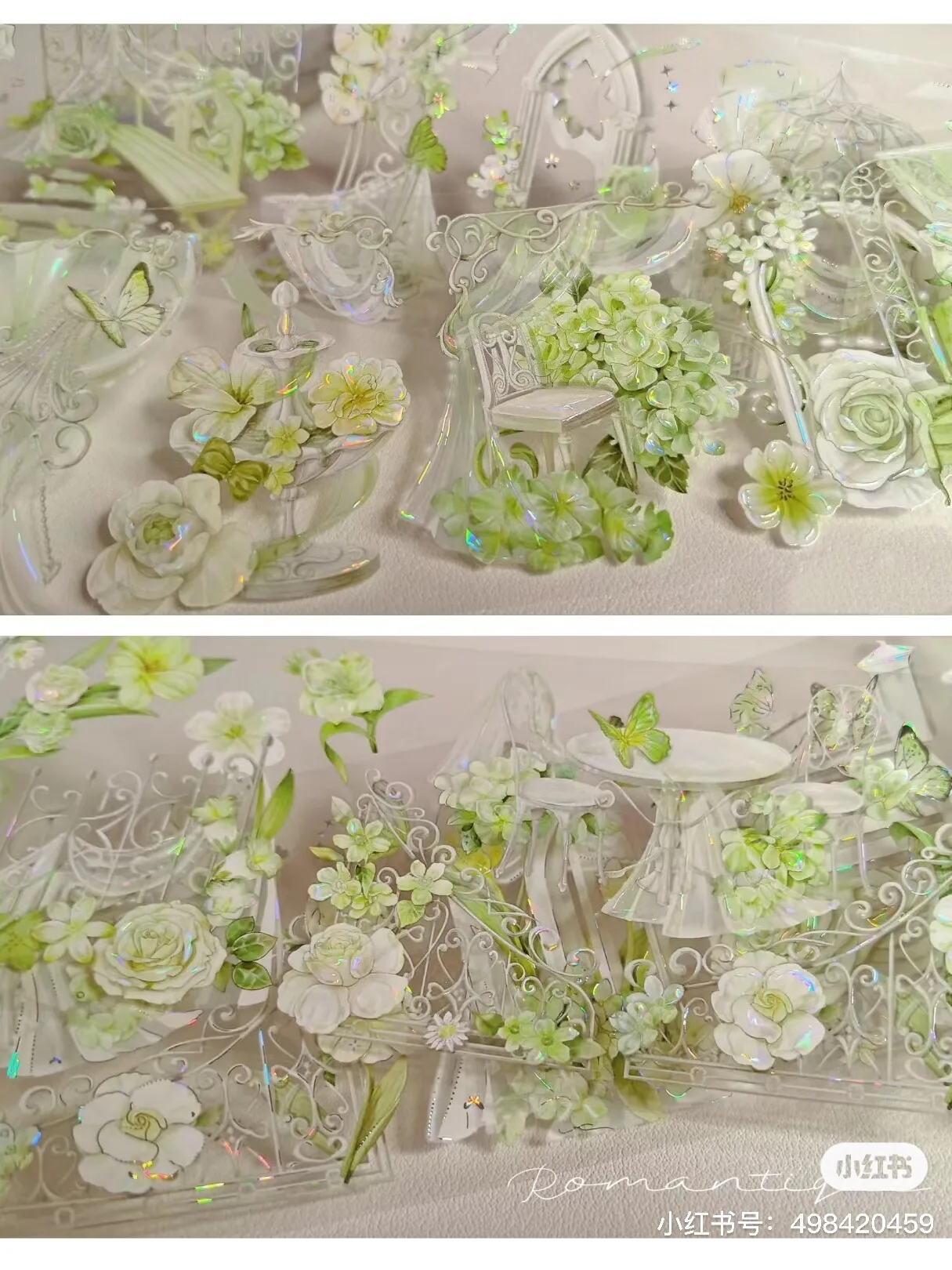 5M-Wedding-Table-Chari-Green-White-Floral-Pet-Washi-Tape-Shell-Light ...