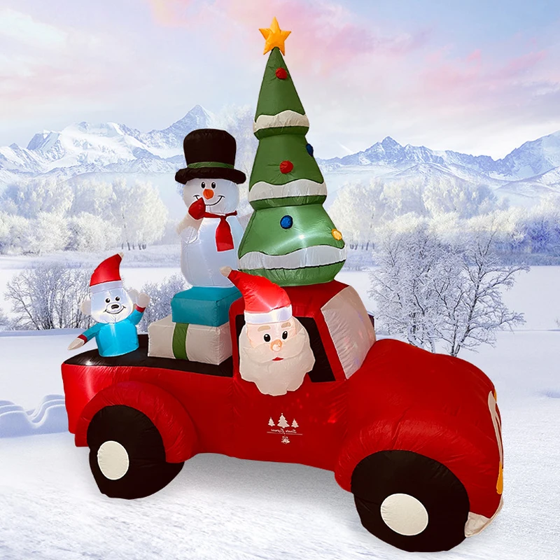 Giant-Xmas-Inflatable-Car-Santa-Claus-Snowman-Penguin-LED-Glowing ...