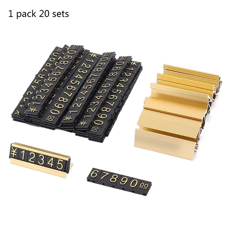 Gold-Number-Price-Tag-Signs-20Sets-Arabic-Numerals-Together-Price-Cube ...