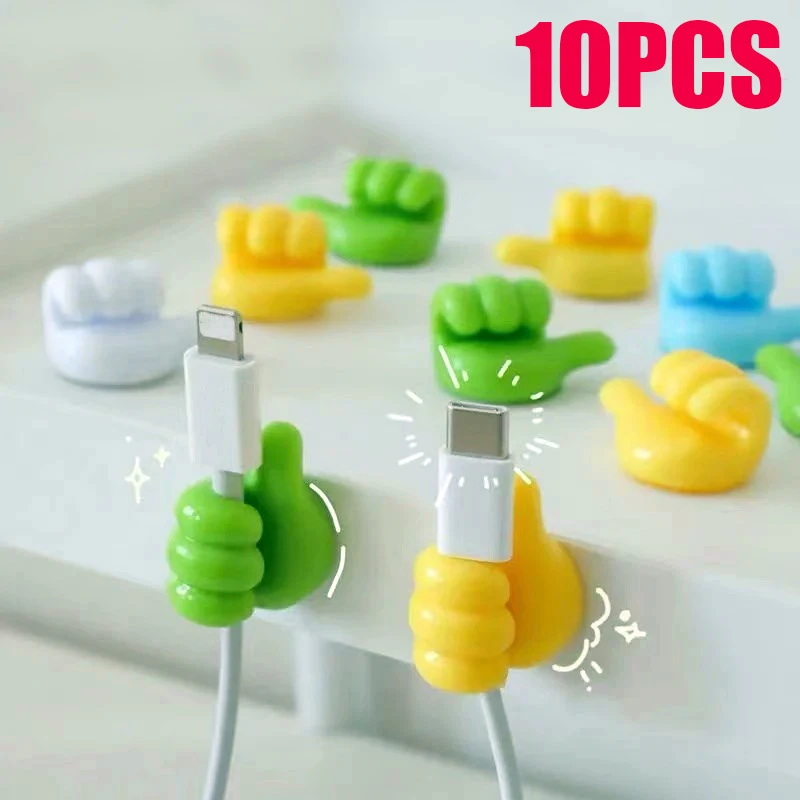 Multifunctional Thumb Wall Hooks USB Cable Management Wire Organizer ...