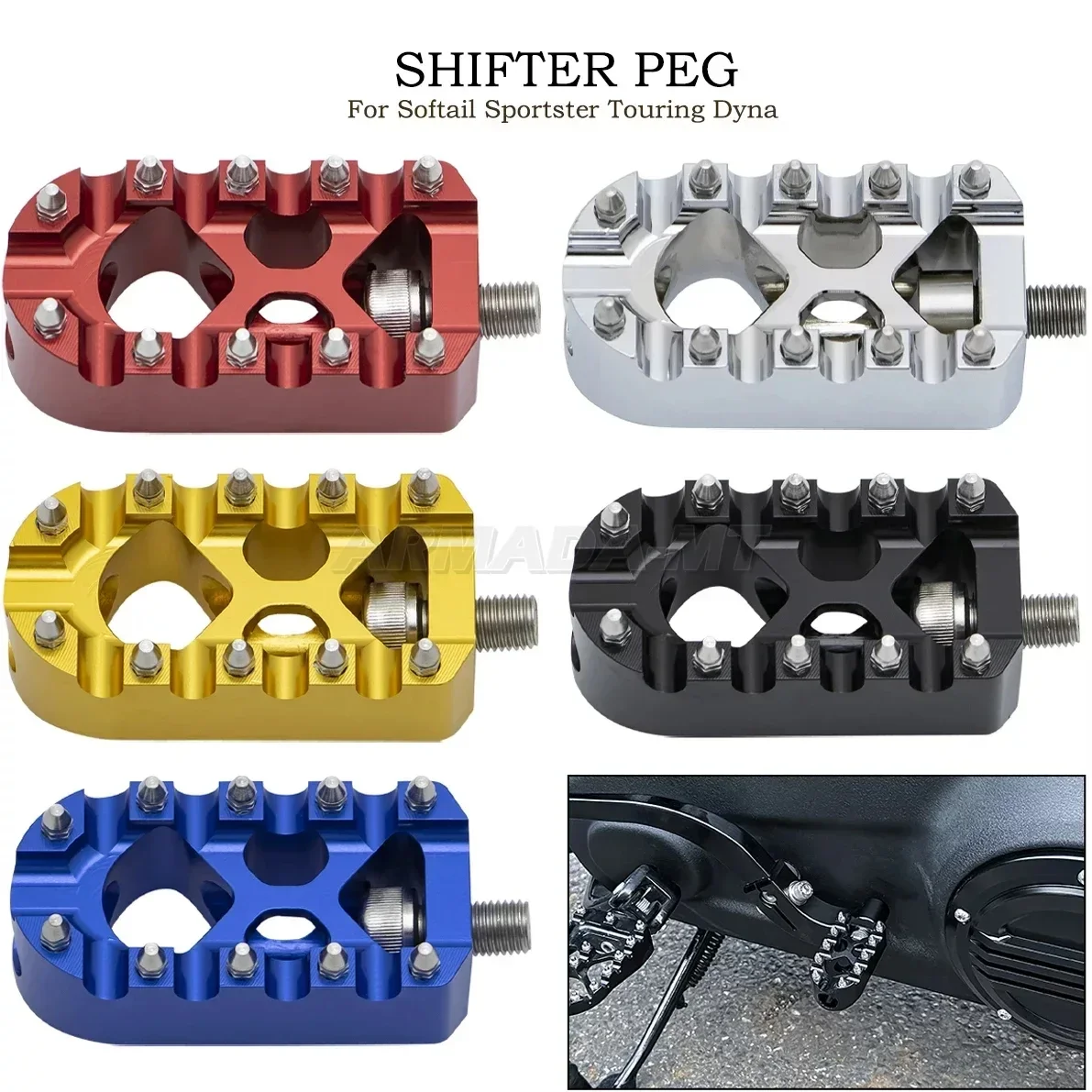 Motorcycle-Parts-Shifter-Peg-Lever-Footrests-For-Harley-Softail ...