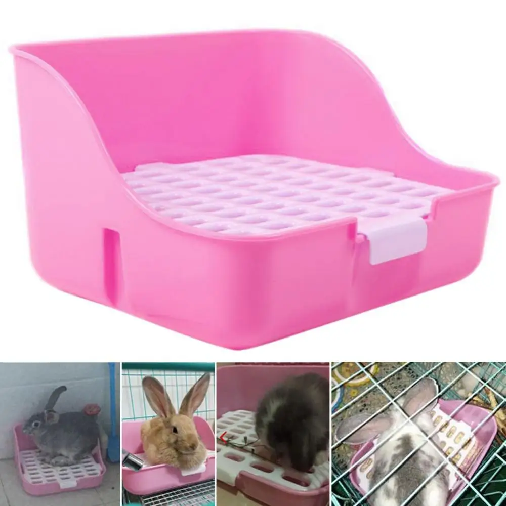 Litter-Box-Small-Pets-Hamster-Rabbit-Toilet-Potty-Trainer-Fixable-Cage ...