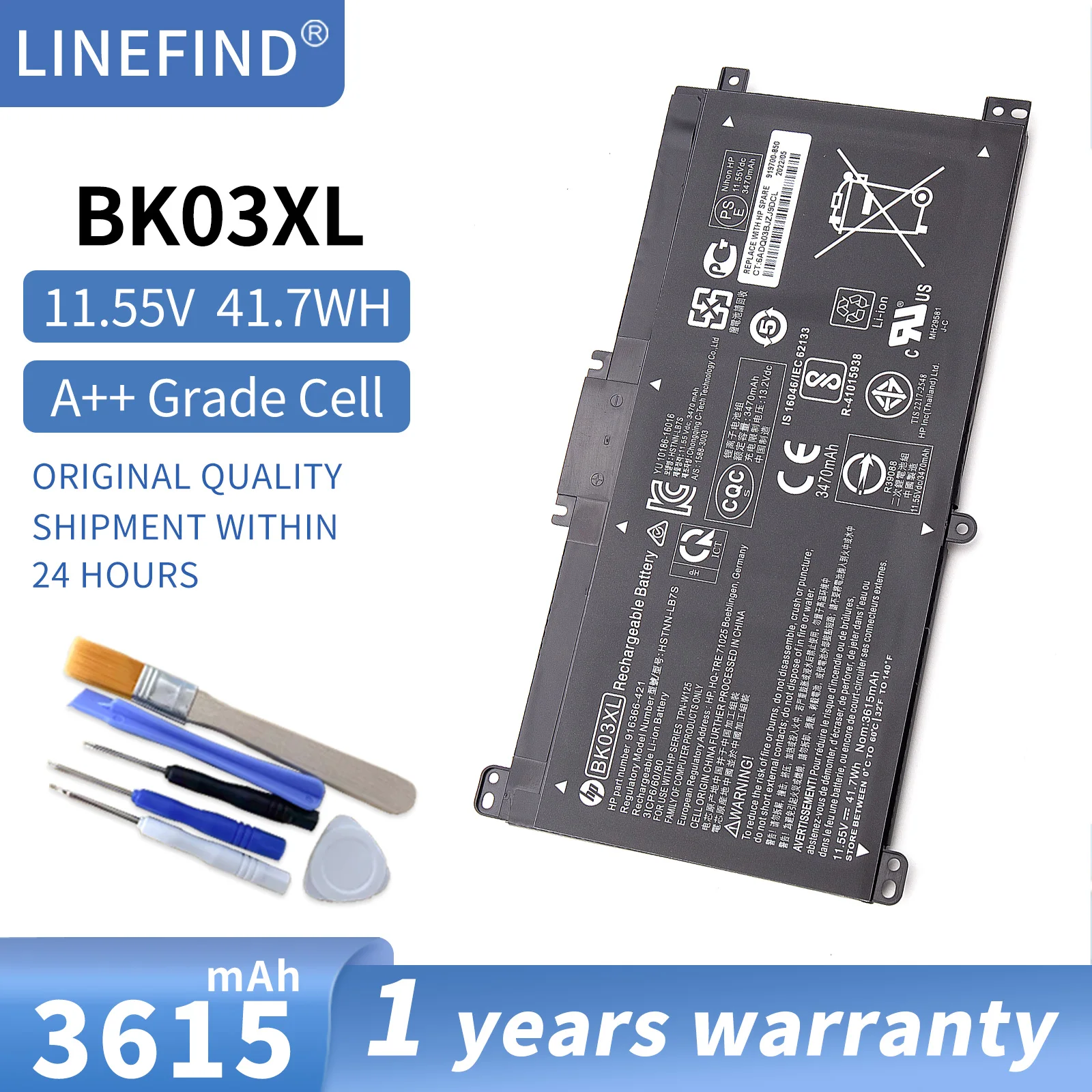 BK03XL 916811-855 916812-855 Battery for HP Pavilion X360 Convertible ...