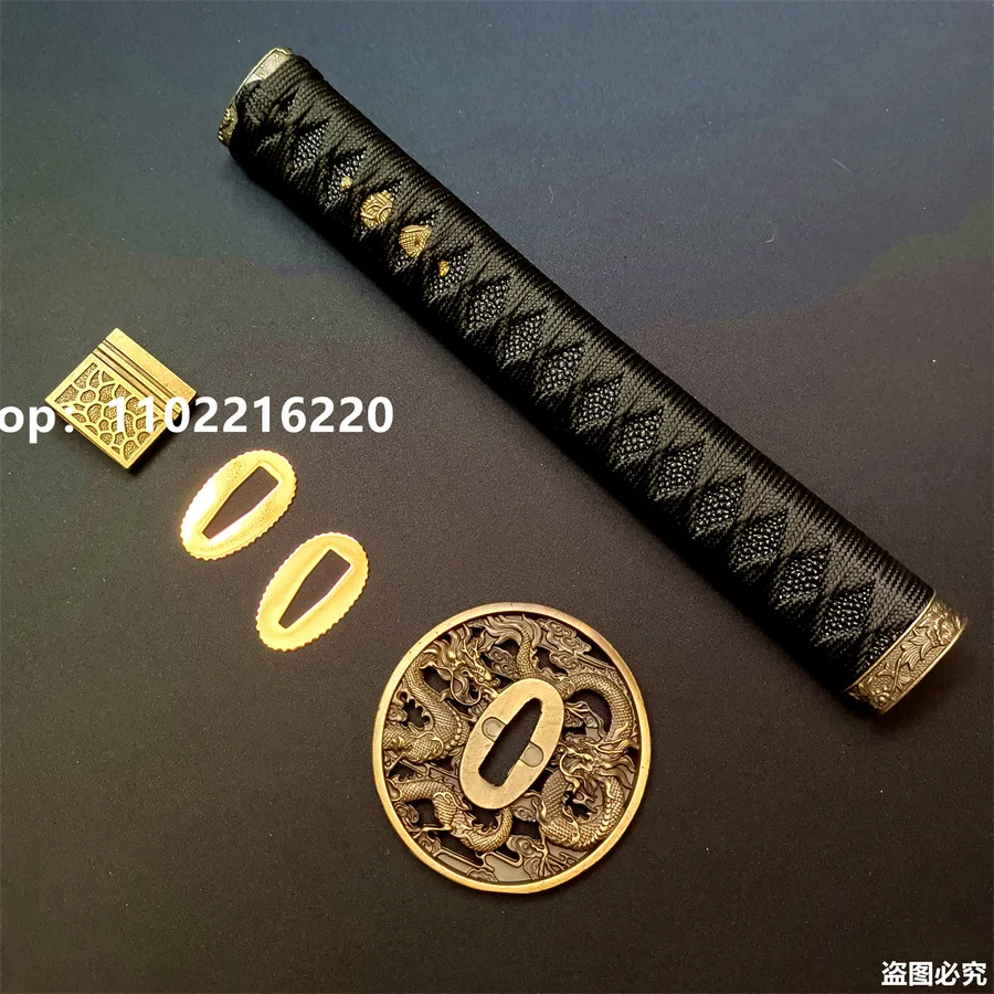 A Set Exquisite Handle Tsuka Hlit Alloy Parts Handguard Tsuba Guard For ...