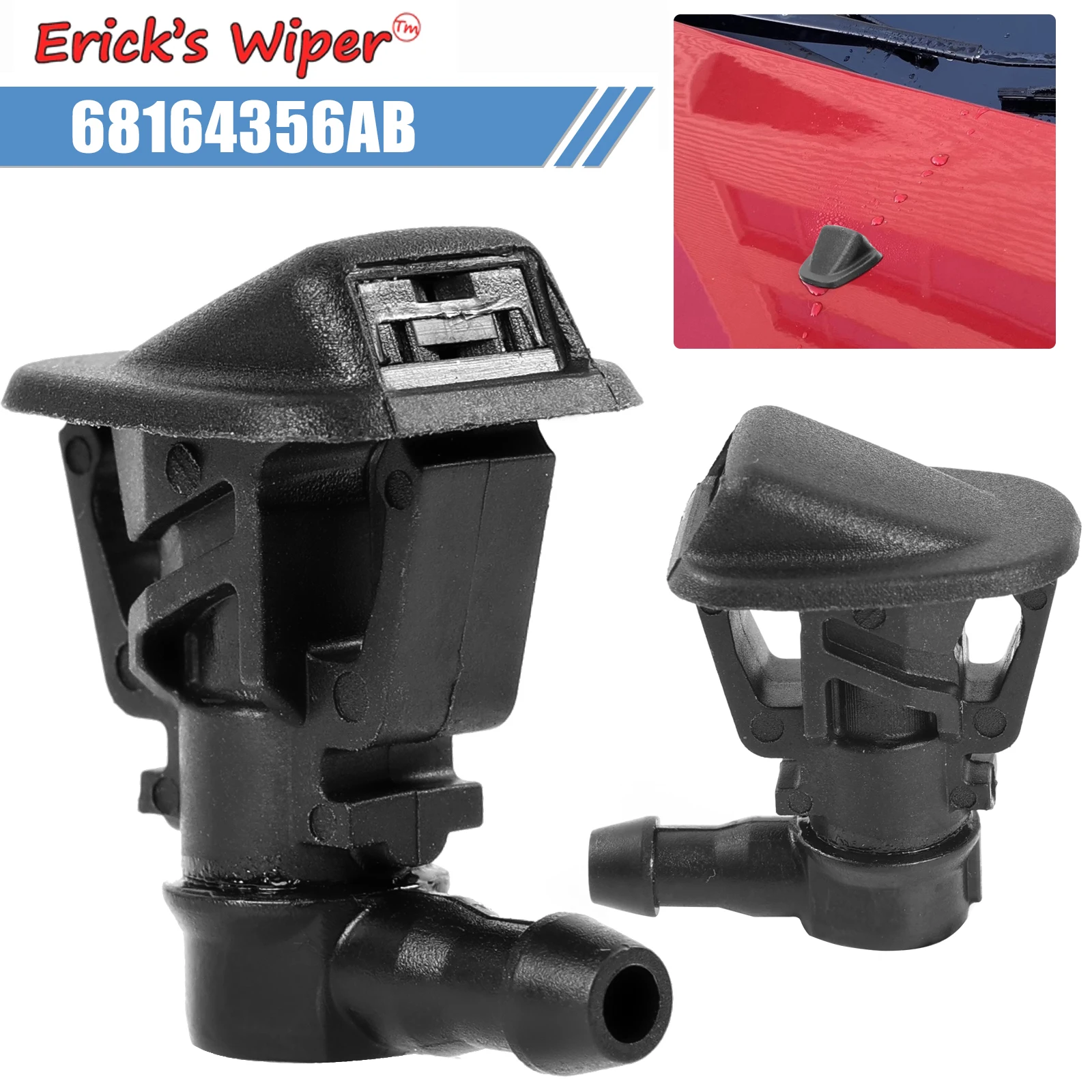 Erick's Wiper 2Pcs Front Windshield Wiper Washer Jet Nozzle For Jeep ...